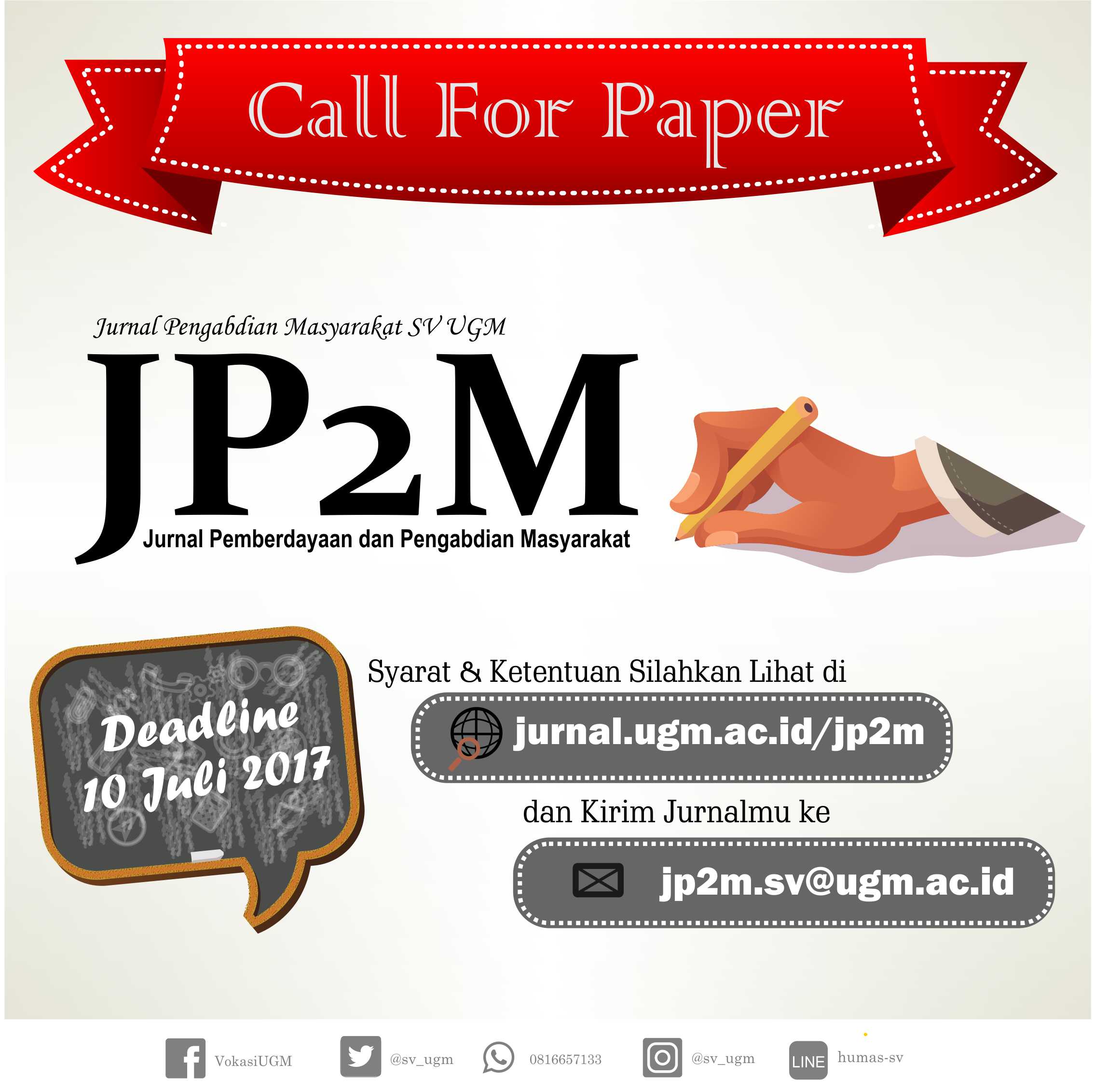 Call For Paper Jurnal Pengabdian Masyarakat SV UGM - Sekolah Vokasi UGM