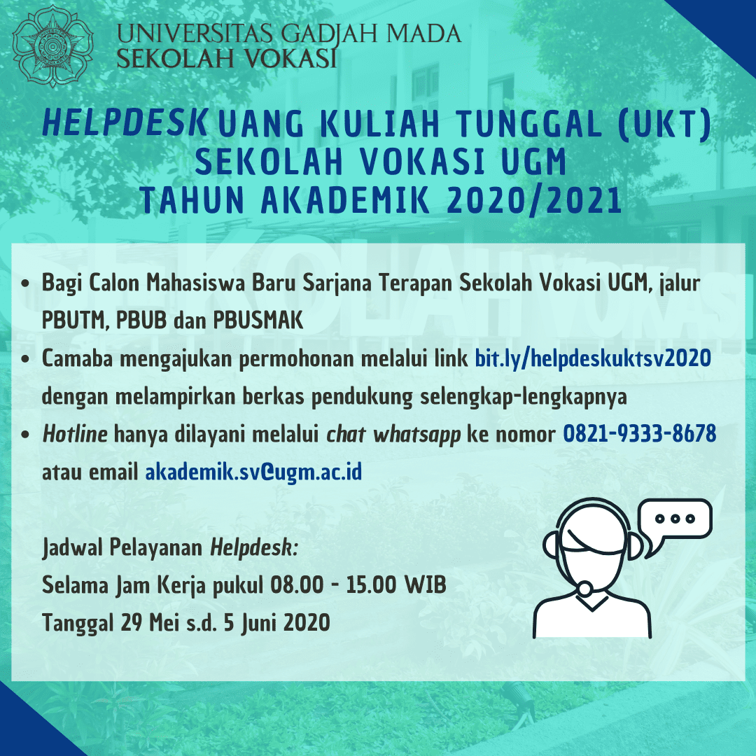 [DITUTUP] Helpdesk UKT Sekolah Vokasi UGM 2020 - Sekolah Vokasi UGM