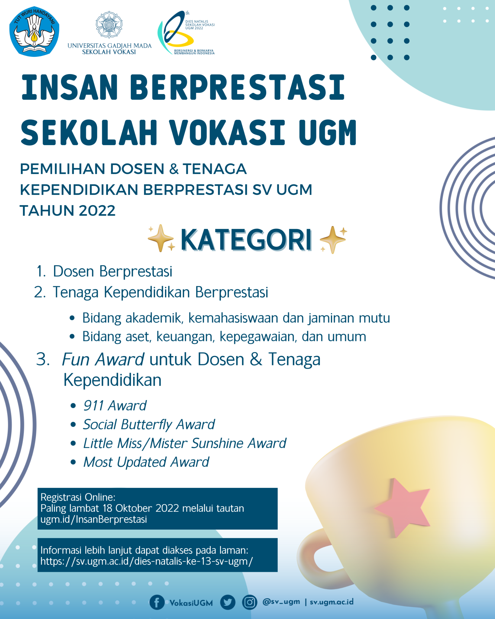 Penghargaan Insan Berprestasi SV UGM 2022 - Sekolah Vokasi UGM